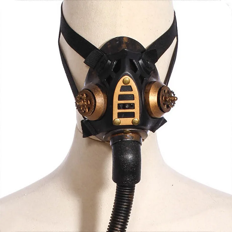 Gold Metallic Resin Conduit Gothic Rave Rock Cool Respirator Gas Mask ...