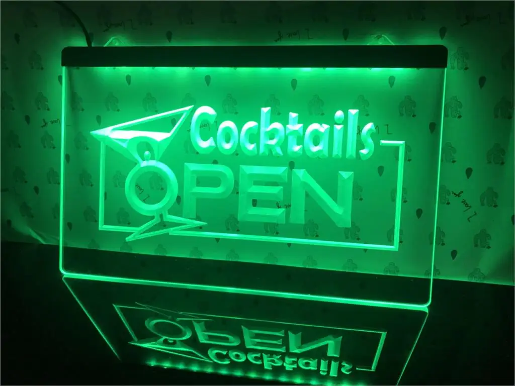Led Open Sign Bars | Bar Open Neon Sign | Neon Signs Cocktails | Club ...