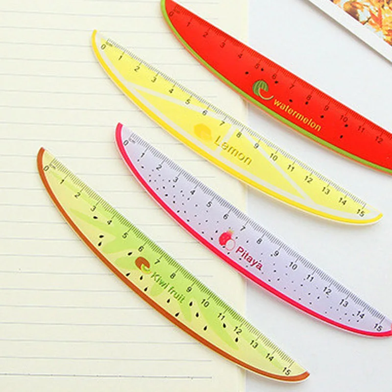 Cute Plastic Ruler 15cm Creative Fruit Ruler For Kids Student Novelty ...