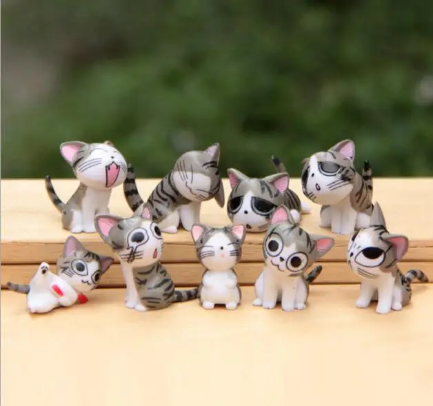 9PCS/Lot Cute Micro Landscape Miniature Cat Figurines For Terrarium ...