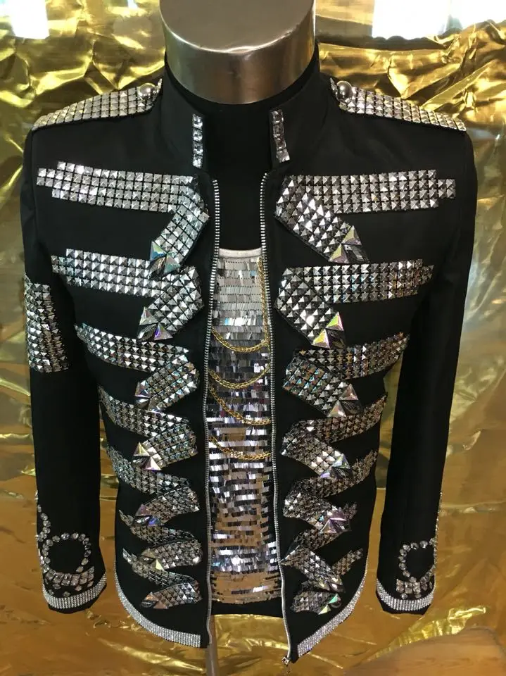 Handmade-Quality-Men-s-Black-Royal-Sequins-Jacket-Party-Show-Nightclub ...
