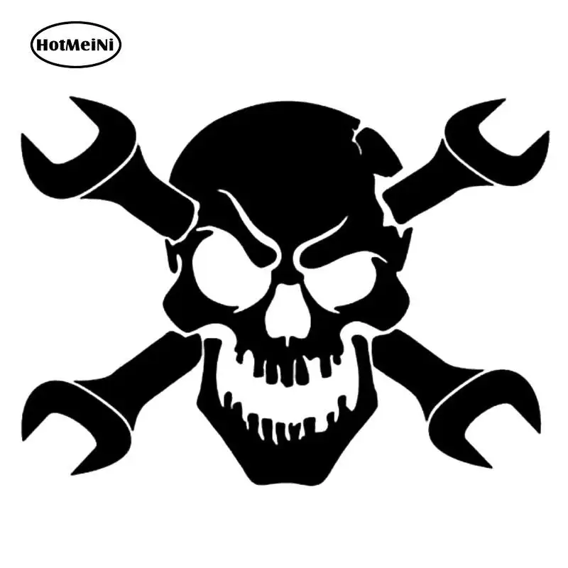 HotMeiNi 13*13cm gear head skull wrench vinyl decal outdoor window ...