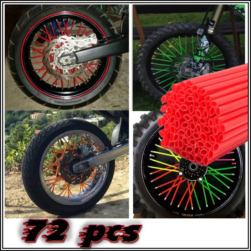 Dirt Spoke Skins Wheel Wraps For Dirt Bikes - 72pc Set, Rim Protectors ...