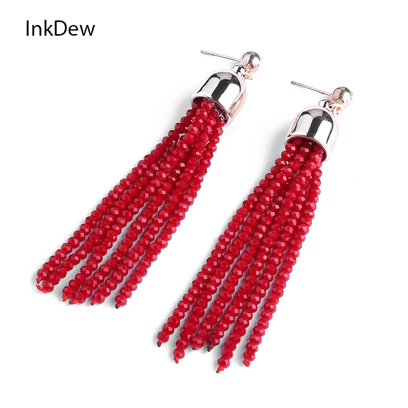 עגילים אדומים ארוכים | Women Earrings Tassel Red | Earrings Women Long ...