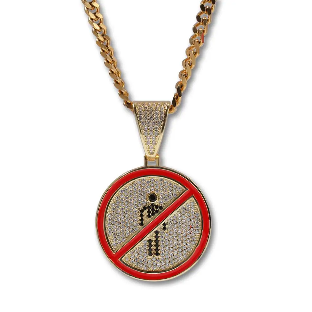 Collar de colgantes redondos para hombres, joyería de rapero con cadena ...