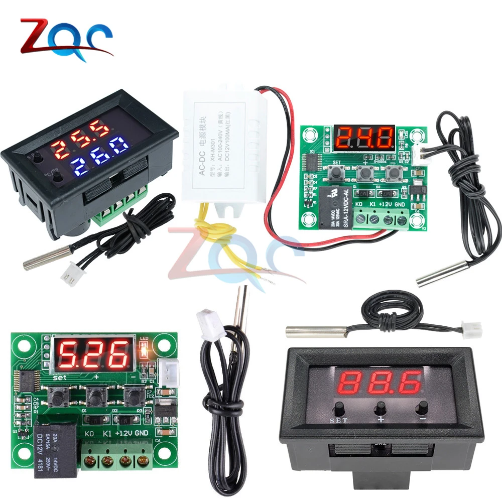 W1209wk W1209 Dc 12v Ac 110v 220v Digital Thermostat Temperature Controller Regulator ...