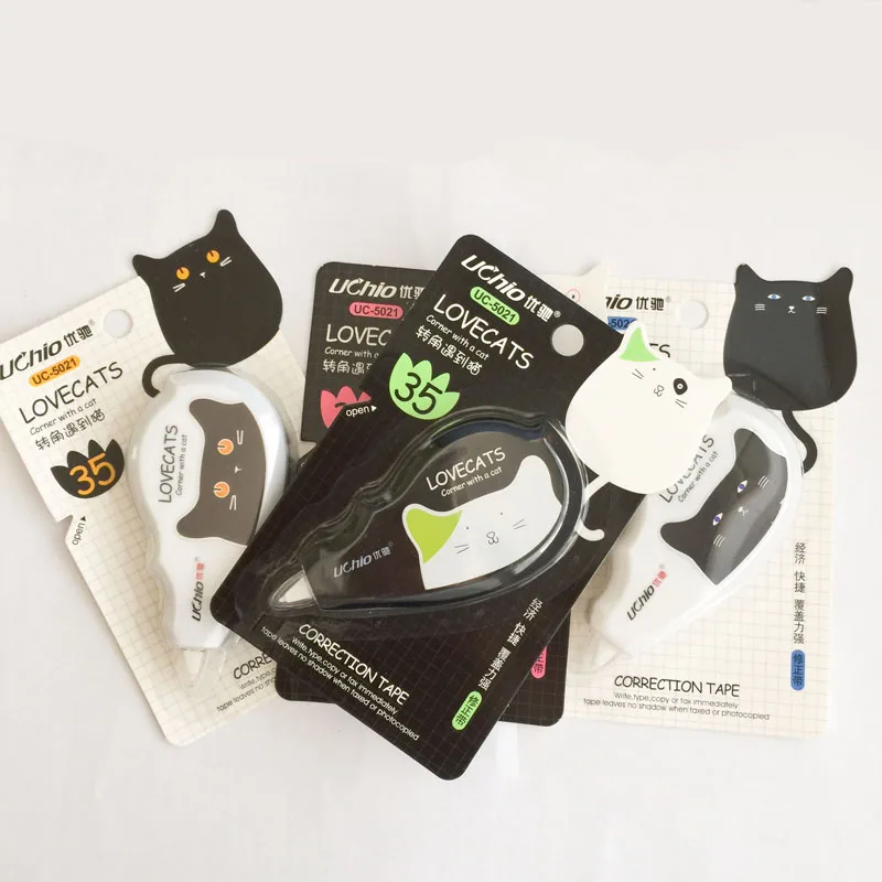 5 Meters Cute Kawaii Black Cat Kitten Correction Tape Correcting ...