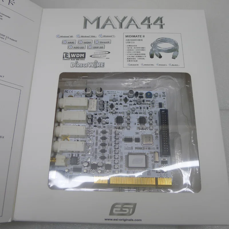 높은 품질 esi 마야 44 pci 오디오 인터페이스 maya44의 데스크탑 내장 pci 노래방 사운드 카드 비트/192 키로헤르쯔 물리적 사진|audio interface ...