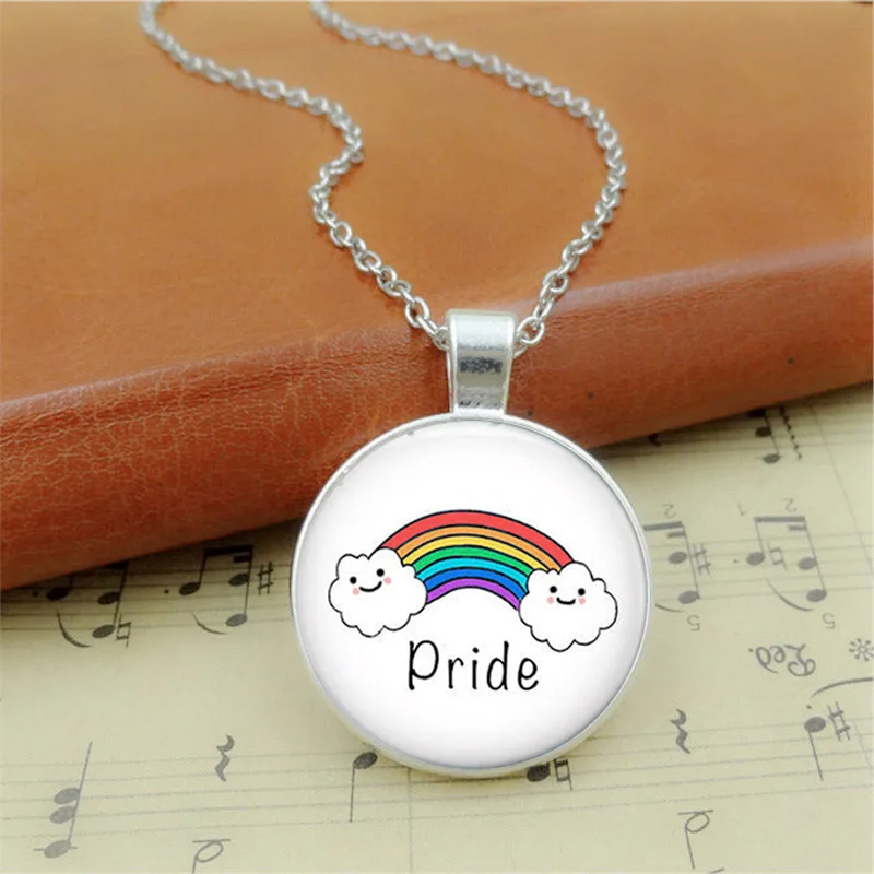 Happy Pride Rainbow Pendant Necklace (Silver Or Bronze) - Queerks™