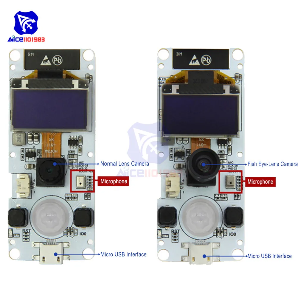 ESP32 Cam ESP32 Dual Core WIFI Board OV2640 Camera Module 0.96" OLED ...