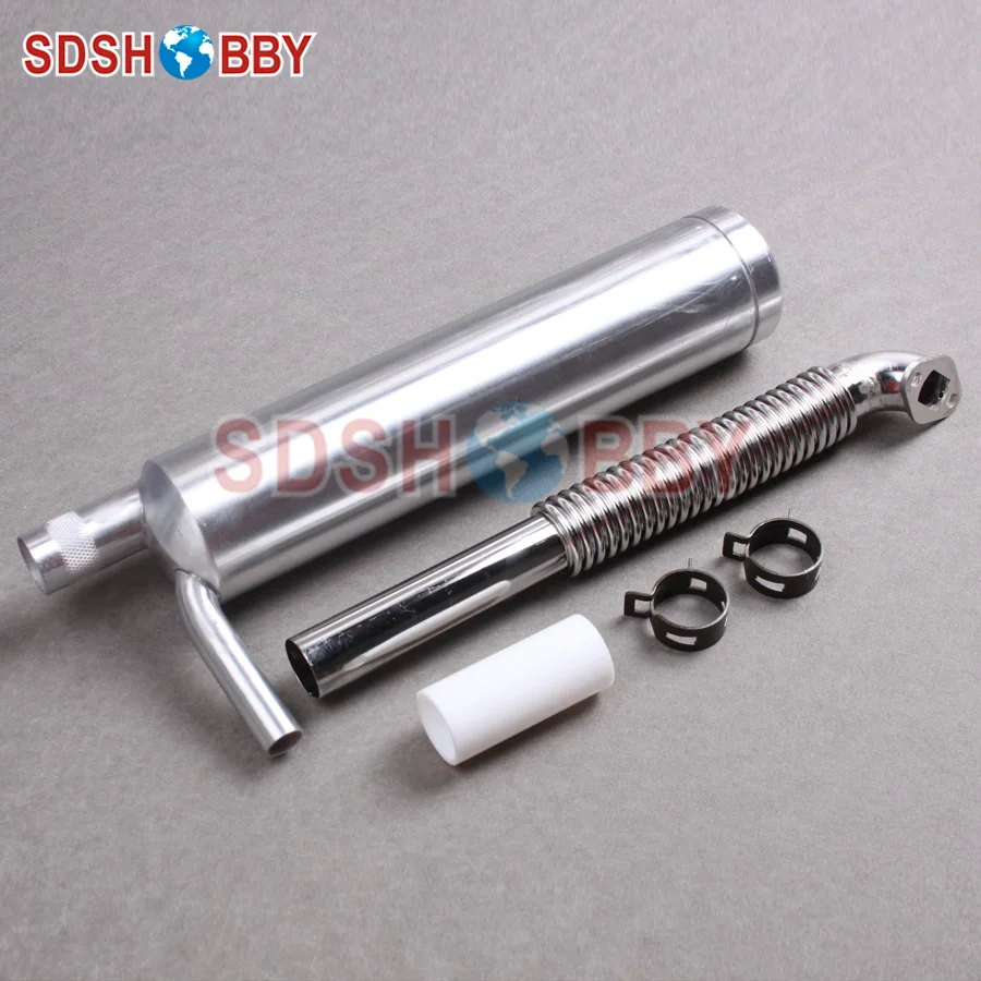 Exhaust-Pipe-Muffler-Canister-with-Flexible-Header-for-26-35CC-Gas ...