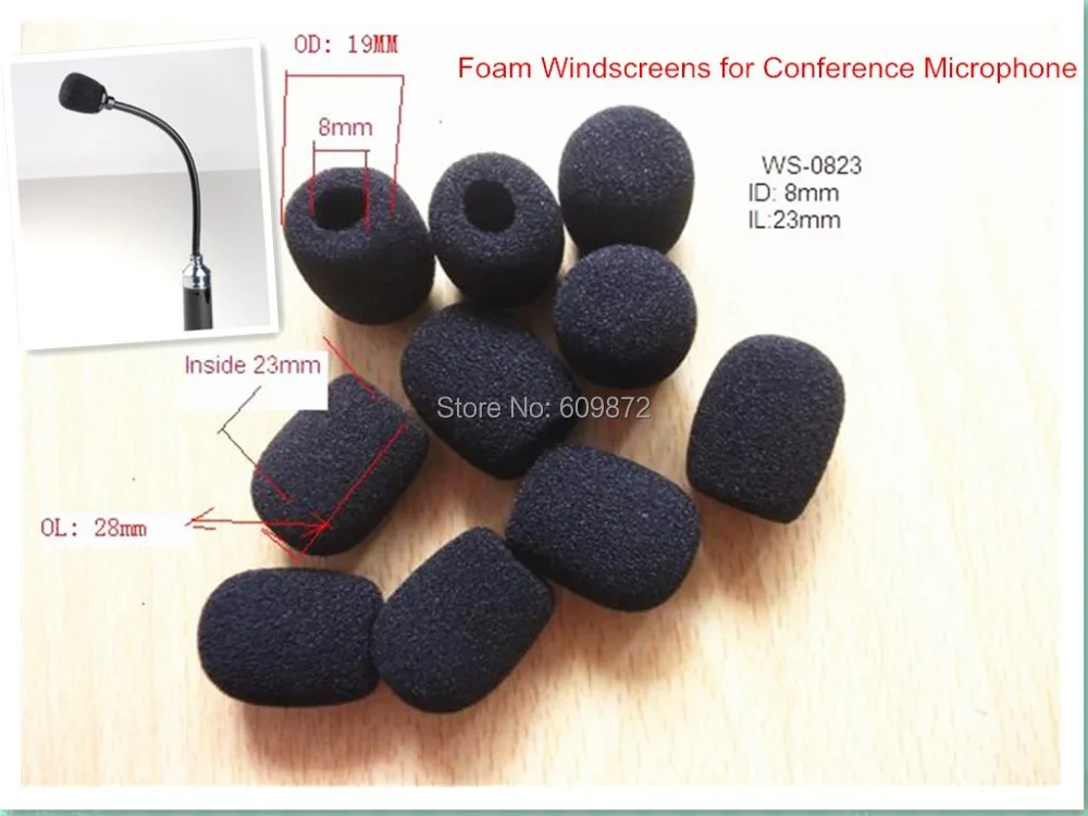 WS-0823-Foam-Microphone-Windshield-mic-foam-sponge-8mm-inner-diameter ...