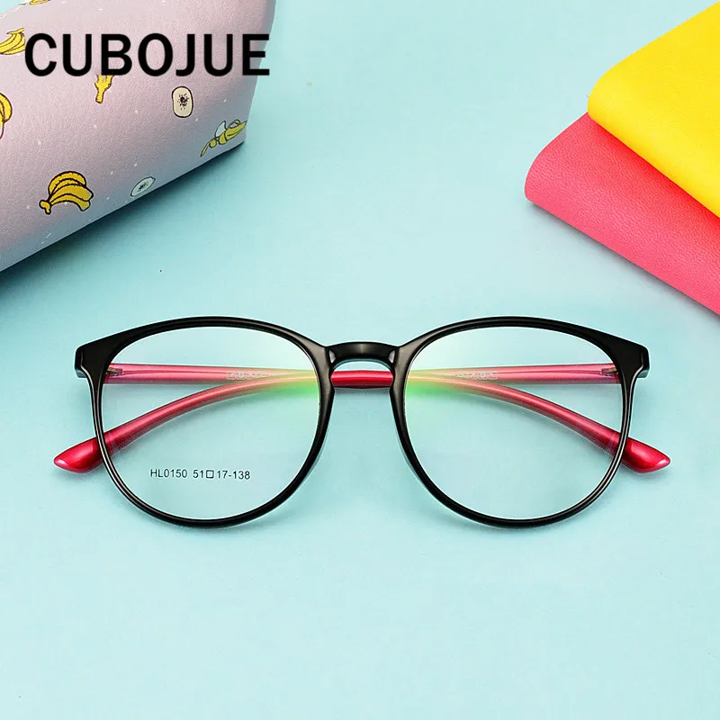 Cubojue Vintage TR90 Computer Glasses Women Men Large Round Eyeglass ...