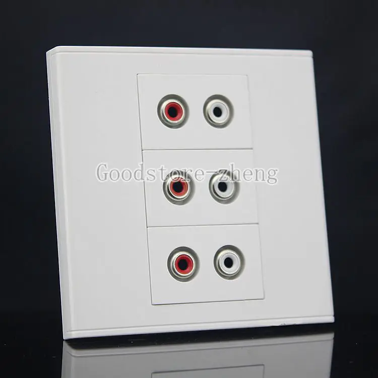 Wall Face Plate 3 Ports Av Audio Video Outlet Socket Assorted Panel ...