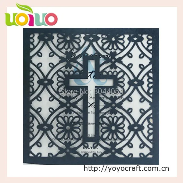 New Design Handmade Classic Cross Christian And Baptism Invitation Card ...