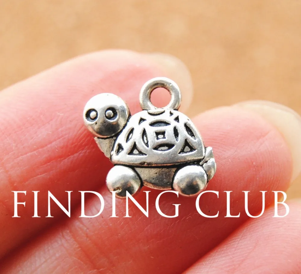 30 Pcs Silver Color Mini Turtle Charm Diy Metal Bracelet Necklace ...