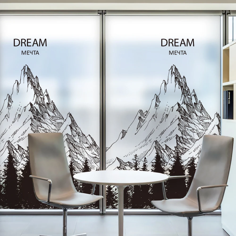 DICOR Mountain Window Decorative Films Forest Solid Color Black Modern ...