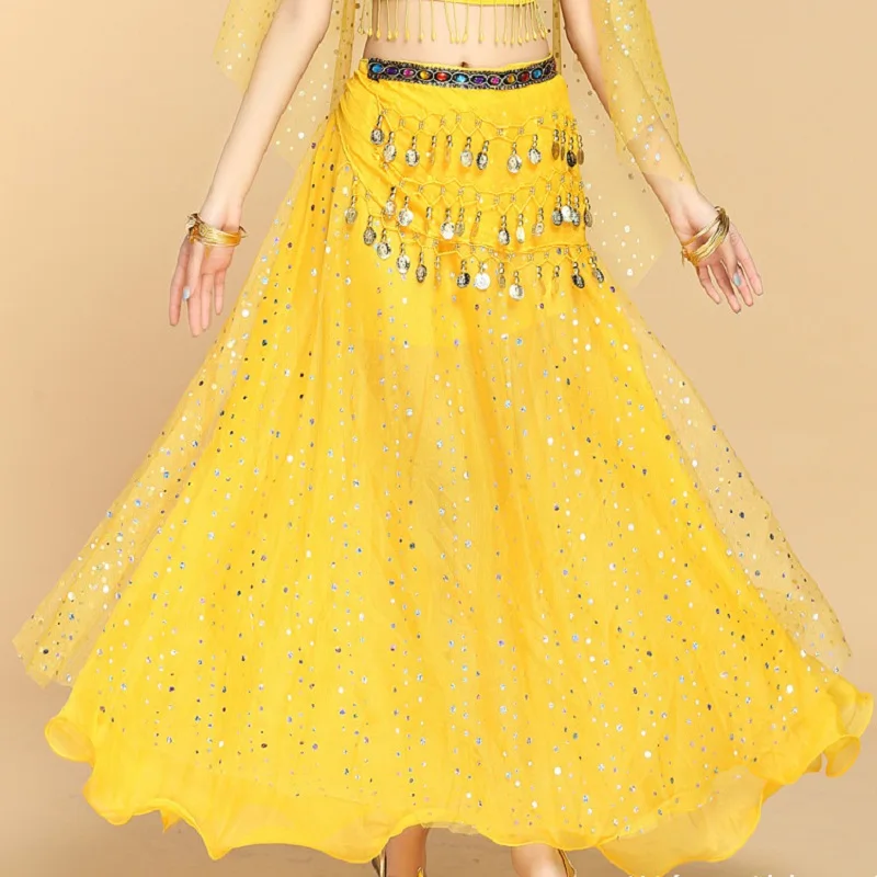 Fashion Belly Dance Skirts Double Layer Bollywood Indian Dress