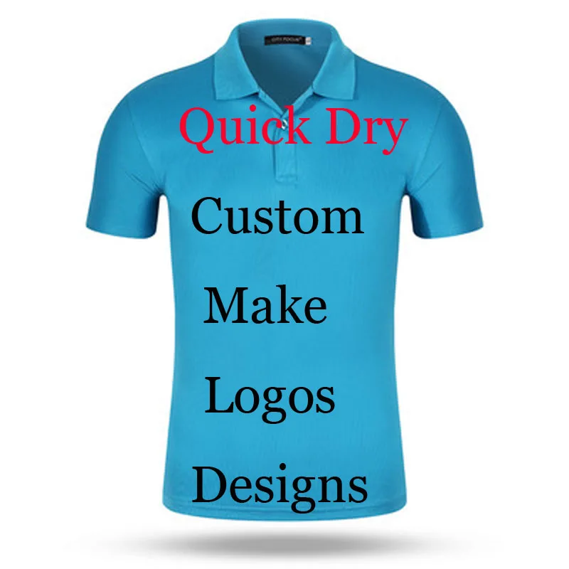 Custom Print Logos Name Quick Dry Polo Shirts Embroidery Heat Transfer