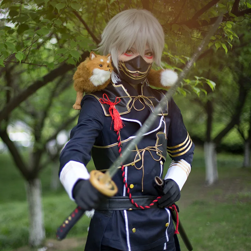 Touken Ranbu Online Nakigitsune Cosplay Cool Polyester Costume With Tie