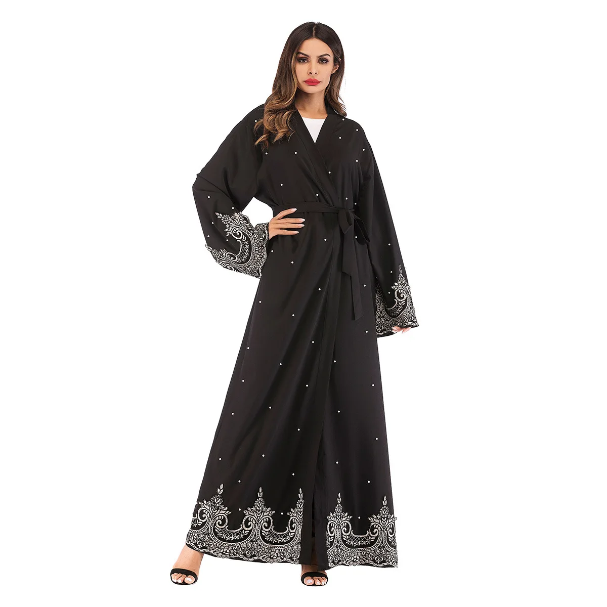 Women Trench Coats Arab Middle Eastern Muslim Long Sleeve Robe ...