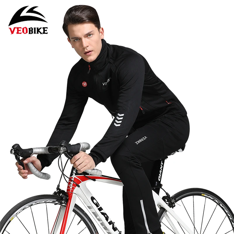 VEOBIKE Cycling Jacket Sets Waterproof Long Sleeve Riding Coat Pants ...