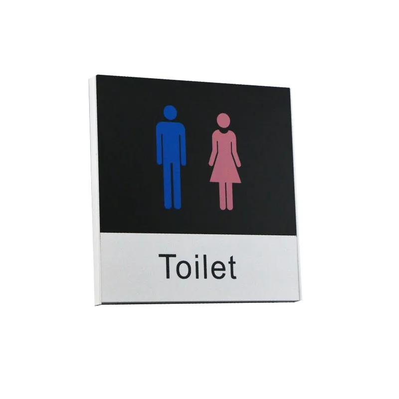 Aluminum Bathroom Toilet Sign Plate Wall Mounted Men women Toilet ...