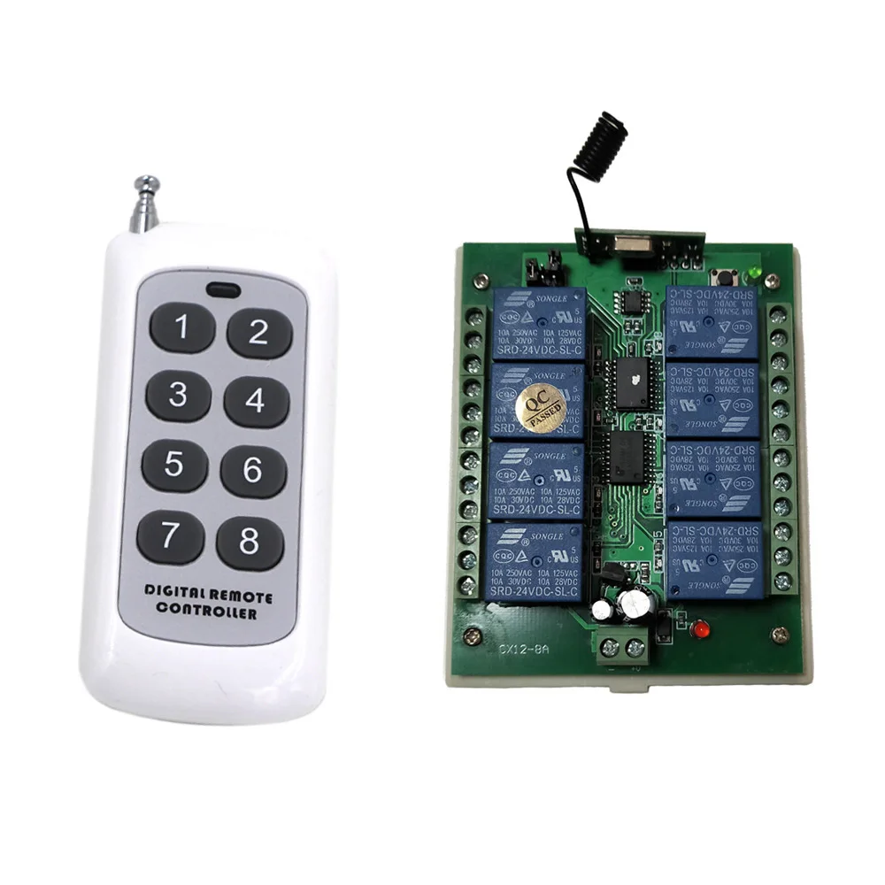 DC 12V 24V 8 CH 8CH RF Wireless Remote Control LED Lamp Switch System ...