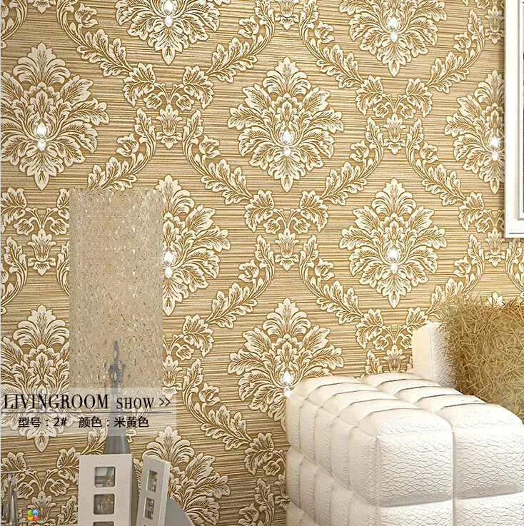 Luxury Diamond Crystal Stereo 3d Wallpaper Damascus Mural Wall Paper ...