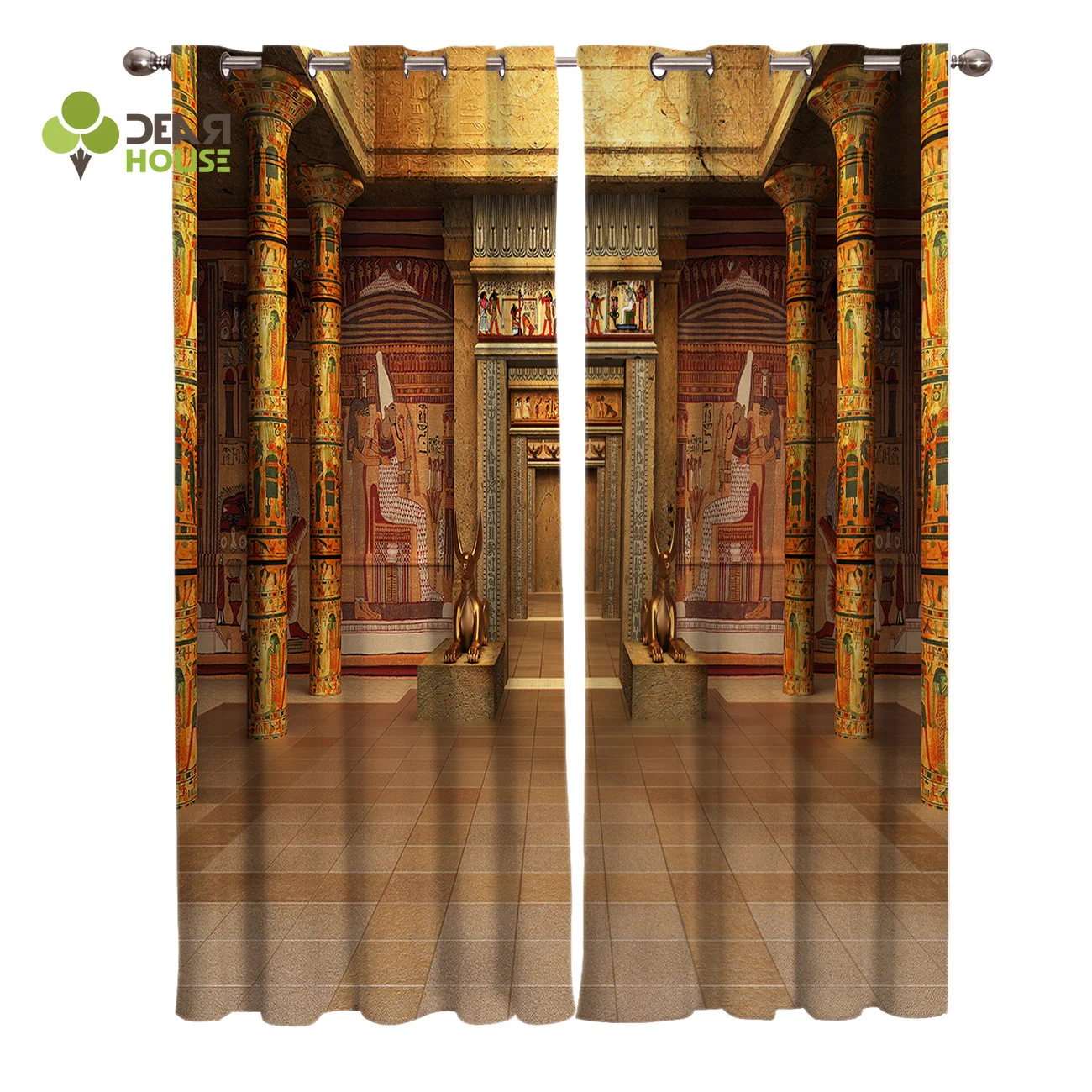 Curtains Egypt Ancient Gold Palace Window Curtain Living Room Bedroom ...