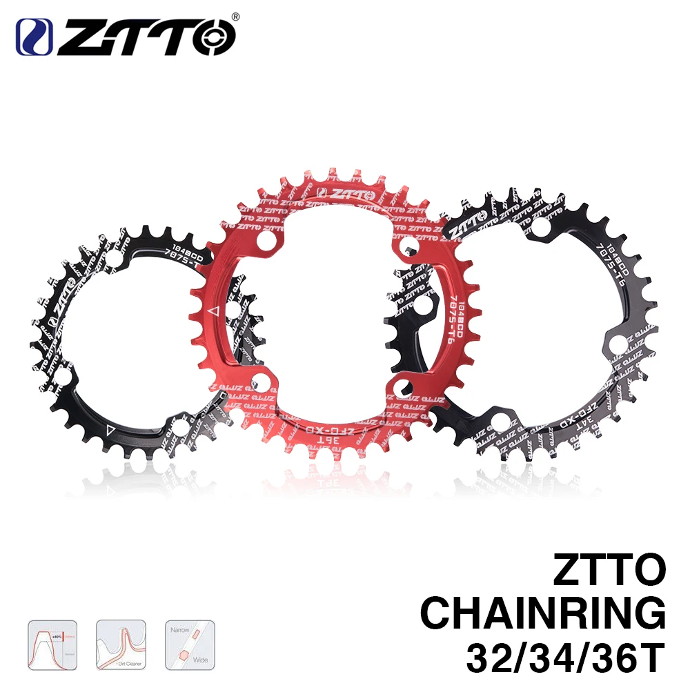 ZTTO single speed 1x system Narrow Wide chainring 104 BCD ROUND 32T 34T ...