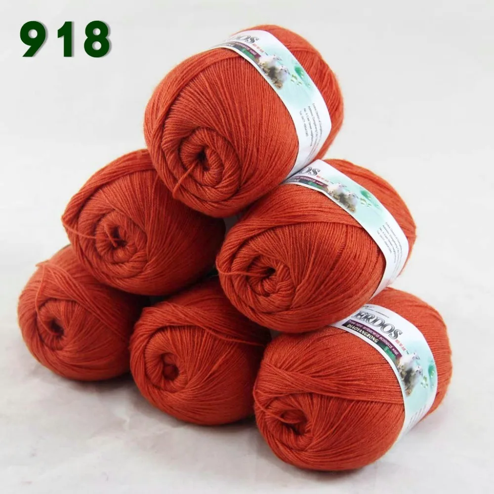 Lot of 6 Skeins Fine Lace Soft Wool Acrylic Cashmere Yarn Knitting ...