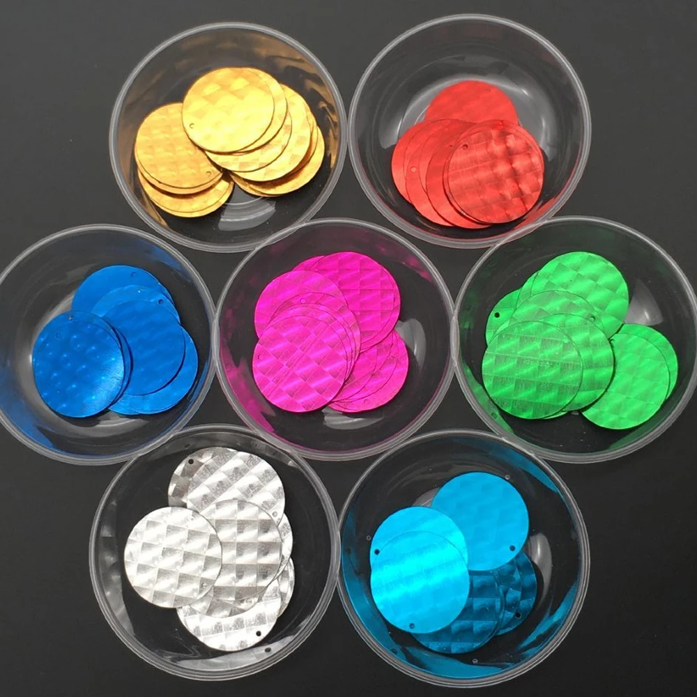 30mm-100pcs-3D-Glittering-Sequins-Large-Round-PVC-Loose-Sequins-Flat ...