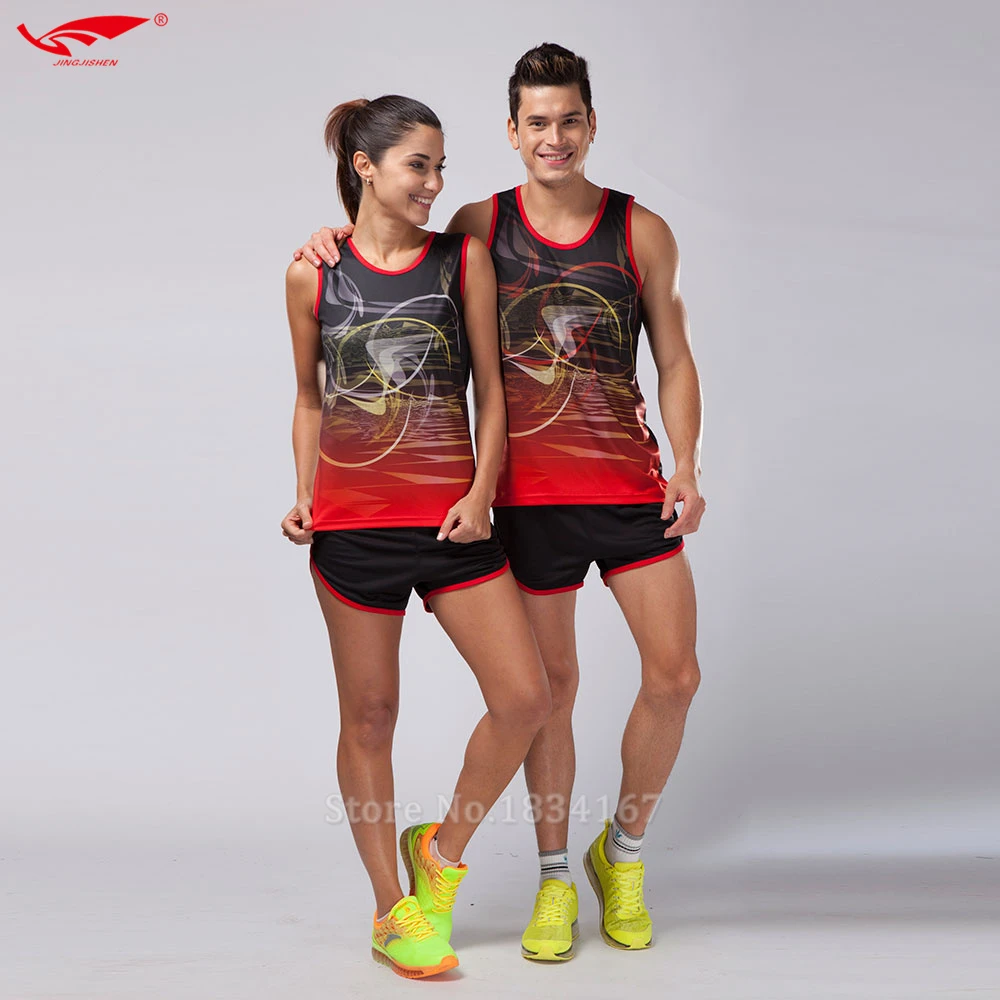 Men Sport Suits Marathon Clothes Vest+Shorts 2 pieces set Racing kits ...
