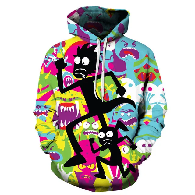 Ricky And Morty Hoodies 2d Full Printed Men Sweatshirt Fashion Nice