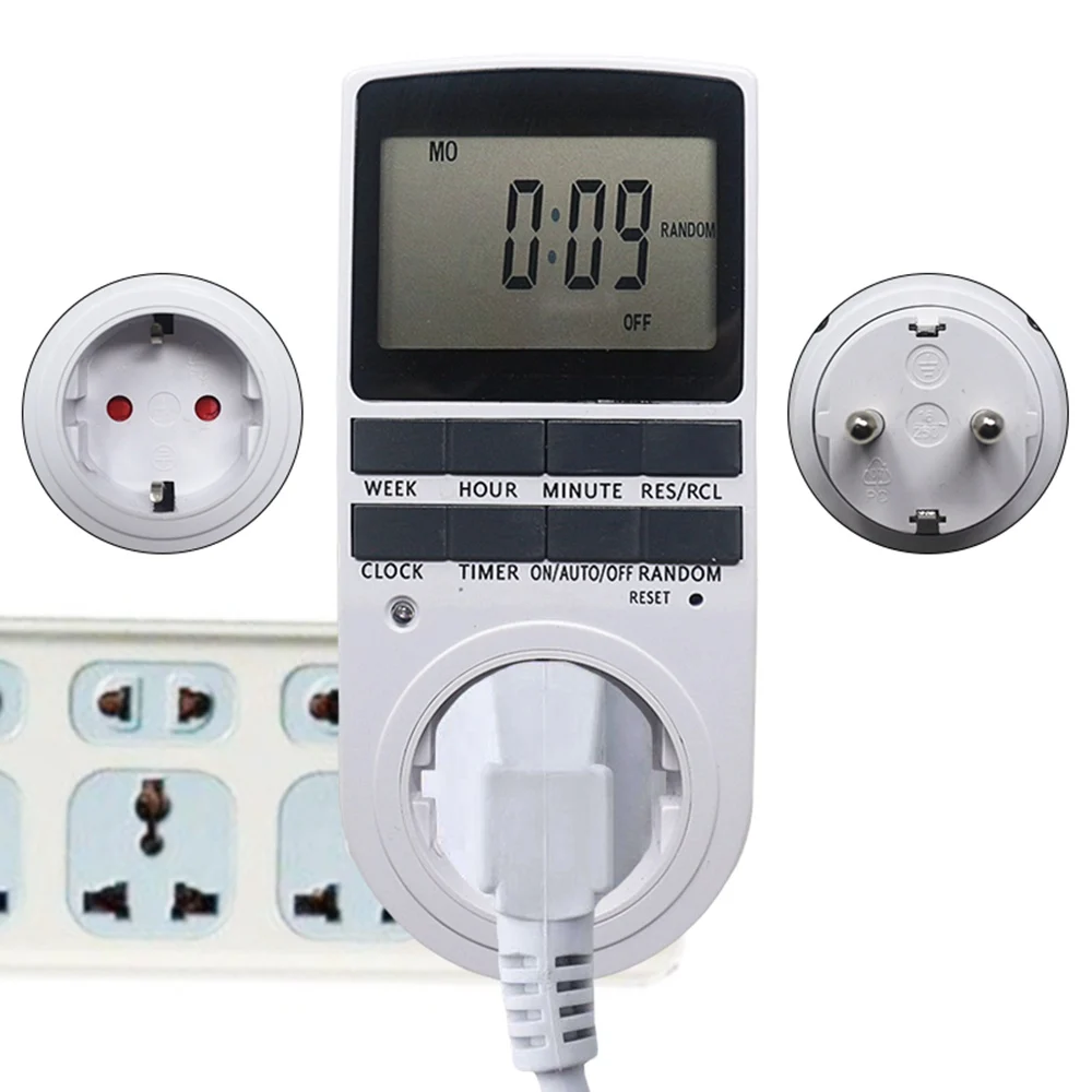 Programmer Timer Socket Timer Switch Eu Fr Br Plug Electronic Timer Outlet Digital Kitchen Plug