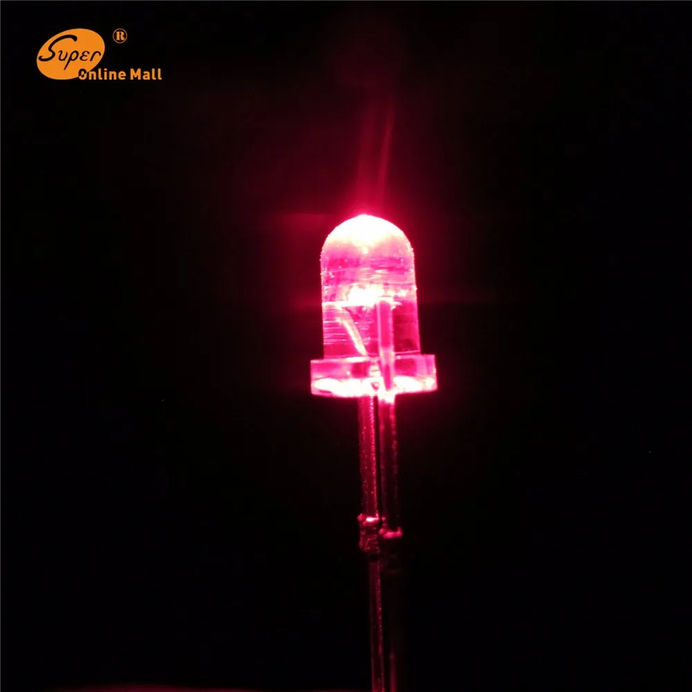 1000pcs 3MM RED LED DIODE leds Round Top Urtal Bright Light Bulb Led ...