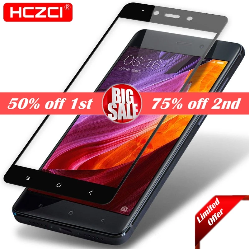 Protective glass for Xiaomi Redmi Note 7 6 Pro 5 5A 4X 4 Pro Full Cover ...
