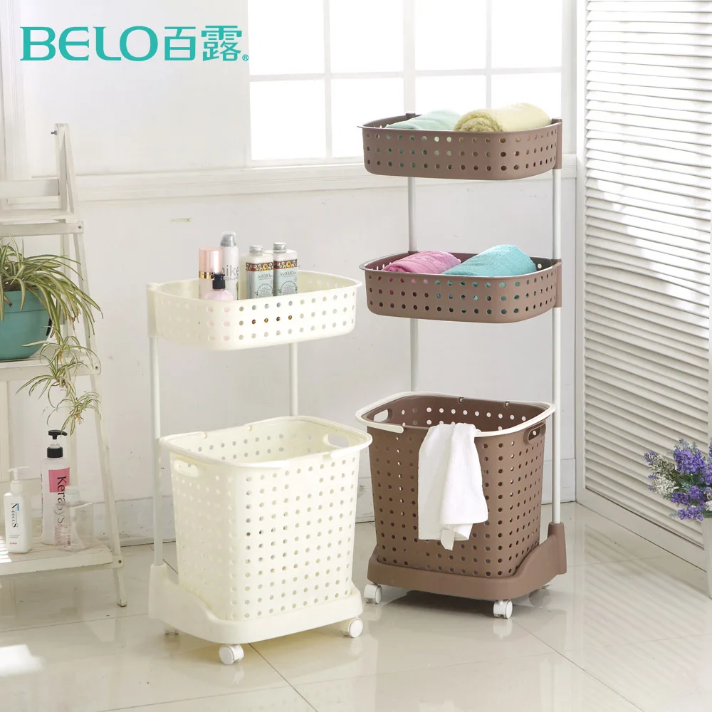 Storage-Rack-Double-Shelf-hollow-rattan-basket-Storage-basket-of-dirty ...