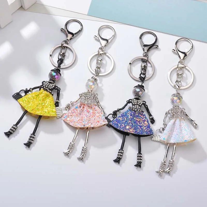 New Hot brand Doll baby Handmade Cute black keychain for Women Car ...