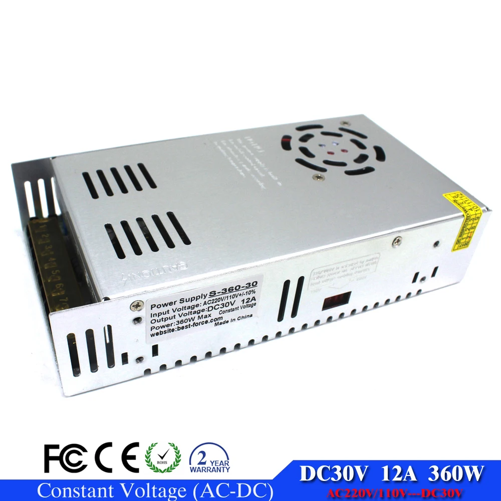 High Power supply dc 30v 12A 360w ac dc converter led driver 110V 220V ...