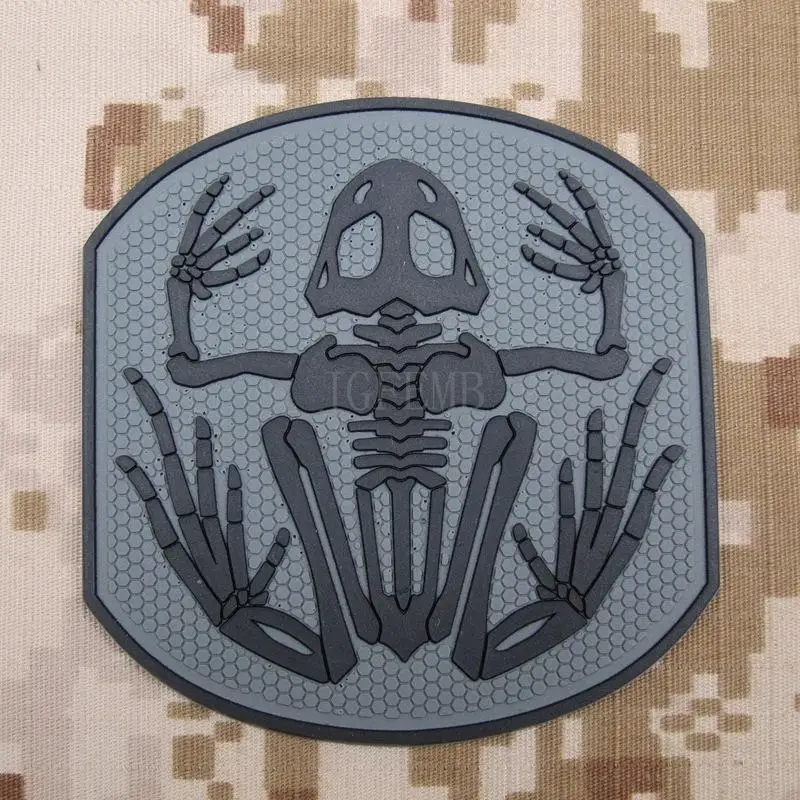 Cinza devgru nswdg sealteam crânio esqueleto sapo tático moral militar 3d remendo pvc pb1318|3d ...