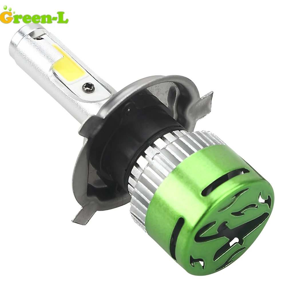 Verde led h4 faro 9000lm 60 W lámpara para auto h1 H4 led h7 h3 h11 ...