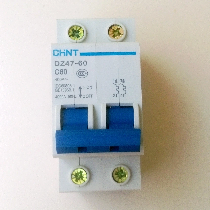 Generic Chint Dz47-60 C60 Ac230/400v 2p 60a Rated Current 2 Pole Miniature Circuit Breaker ...