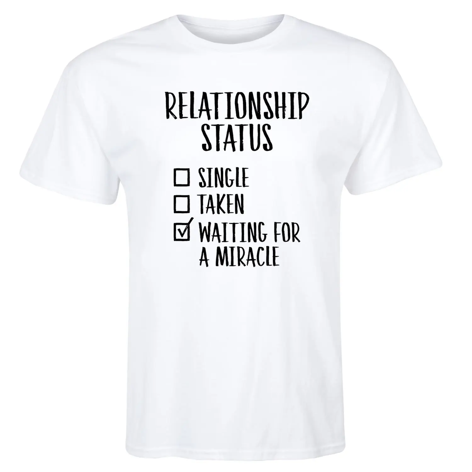 Relationship Status Checklist ADULT SHORT SLEEVE TEE Top Quality Cotton ...