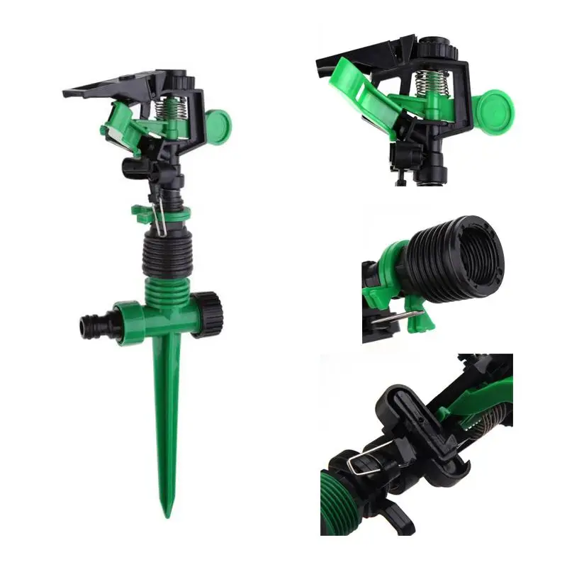 New Garden Metal Sprinkler Spike Lawn Grass 360 Degree Adjustable ...
