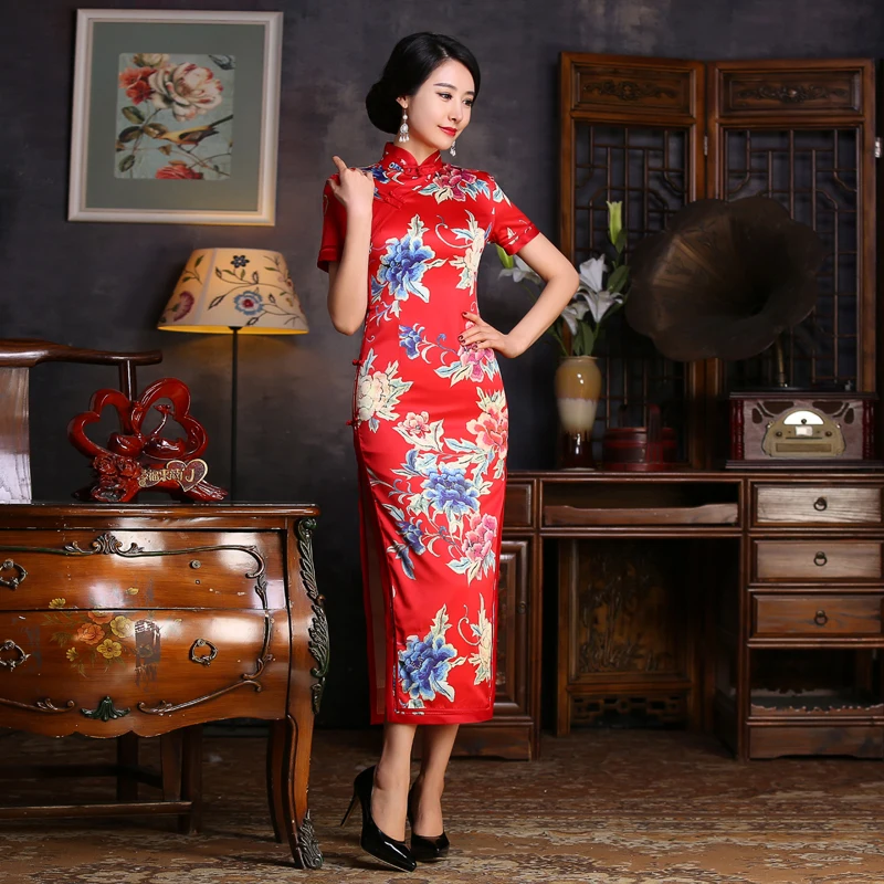 Shanghai Histoire chine robe Qipao Soie Cheongsam chinois robe ...
