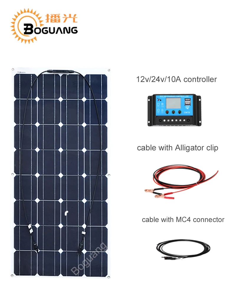 100W 12 V Mono solar panel Solar Starter Kit 100 watt Solar Panel ...