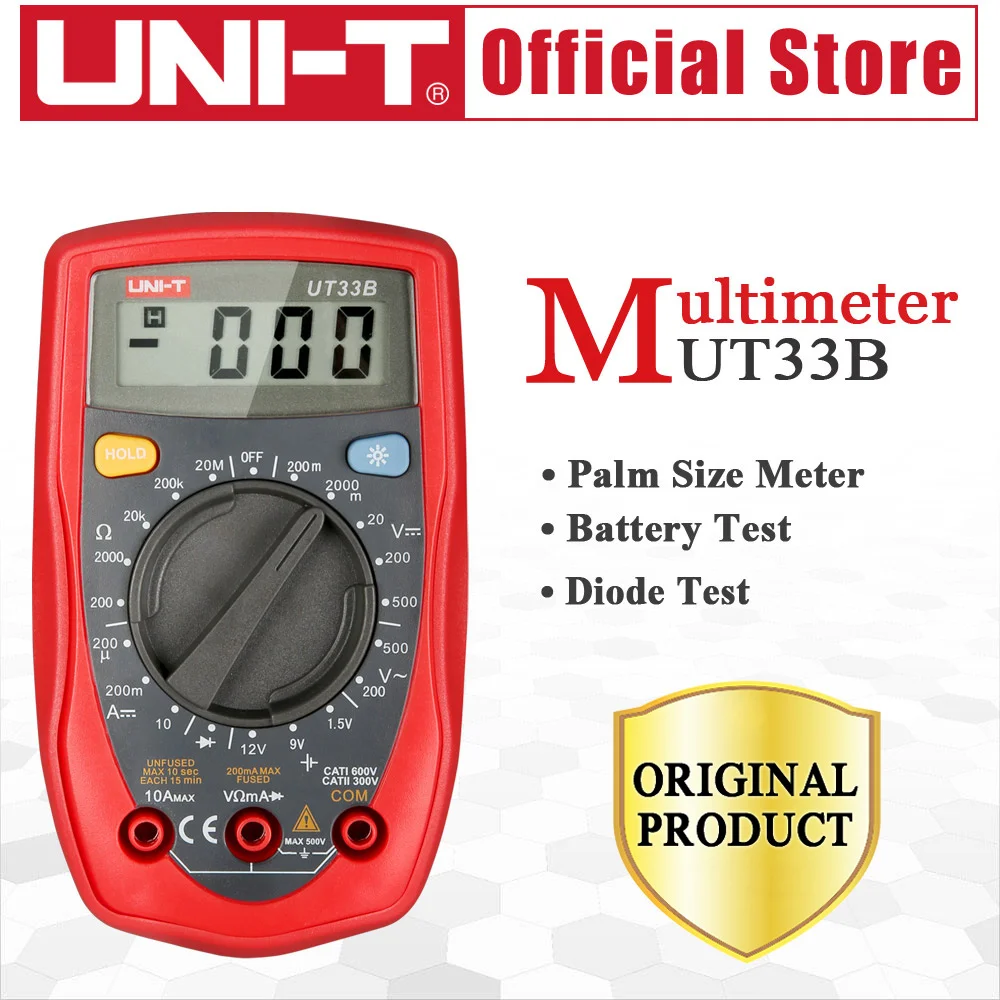 UNI T UT33B Digital Multimeters Current AC DC Voltage Resistance Diode ...
