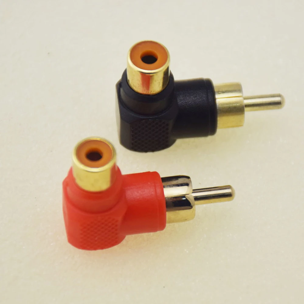 20Pcs RCA 90 Right Angle Male to Female Phono Adapters Audio AV Plug ...